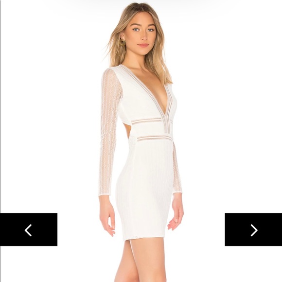 superdown | Dresses | Lauri White Deep V Lace Bodycon In White Lace ...